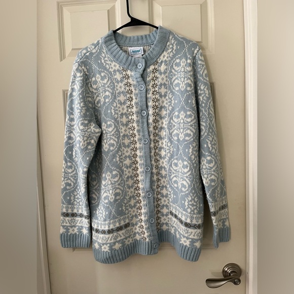 National | Sweaters | Vintage National Long Cardigan Sweater Fair Isle ...